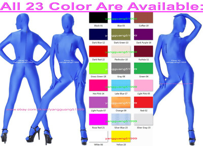 Sexy 23 Color Spandex Women Men Jumpsuits Bodysuit Unisex Catsuit ...