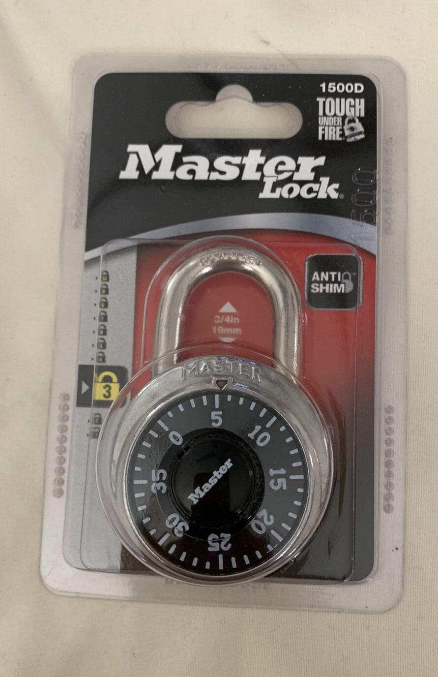 MASTER LOCK Combination Lock 1500D Anti-Shim Black on Metal NEW | eBay