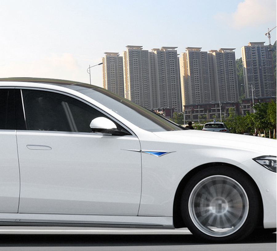 2X Car Front Door Side Fender Trim Cover Alloy Emblem Sticker Decor ...