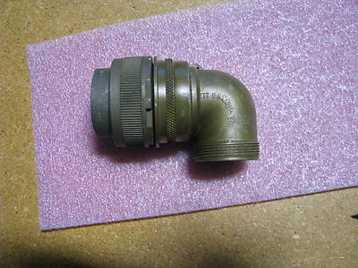ITT CANNON CONNECTOR WITH CONTACTS AND 90DEG BACKSHELL # MS3108R28-12SW ...