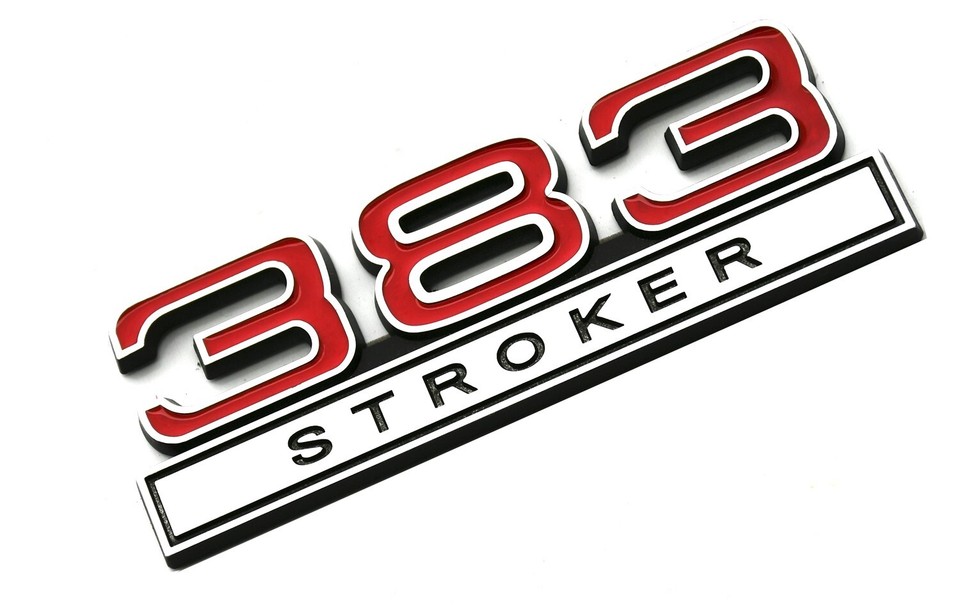 1pc 383 Stroker 6.3L Engine Emblems Badge 3D Decals Chrome Red | eBay