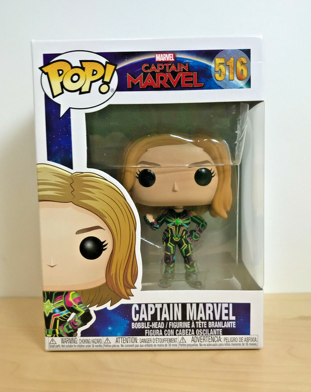 Funko Pop! #516 Captain Marvel - Captain Marvel (Neon Suit) - In Hand | eBay