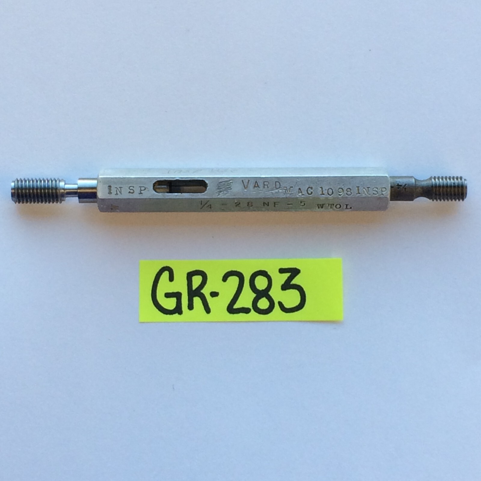 1/4 28 UNF 5 THREAD PLUG GAGE .25 GO NO GO P.D.'S = .2268 & .2290 NF-5 ...