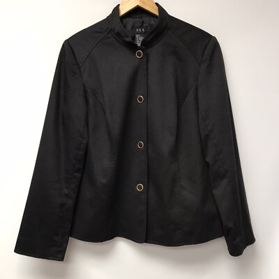 RQT Womens Size 12 Jacket Black Button Front | eBay