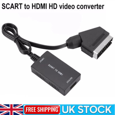 SCART to HDMI Converter Cable SCART > HDMI OLD DVD TO HD TV Video ...