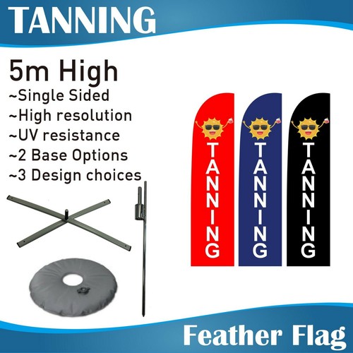 5m Outdoor TANNING Flags Banner Feather Flags with Base | eBay Australia