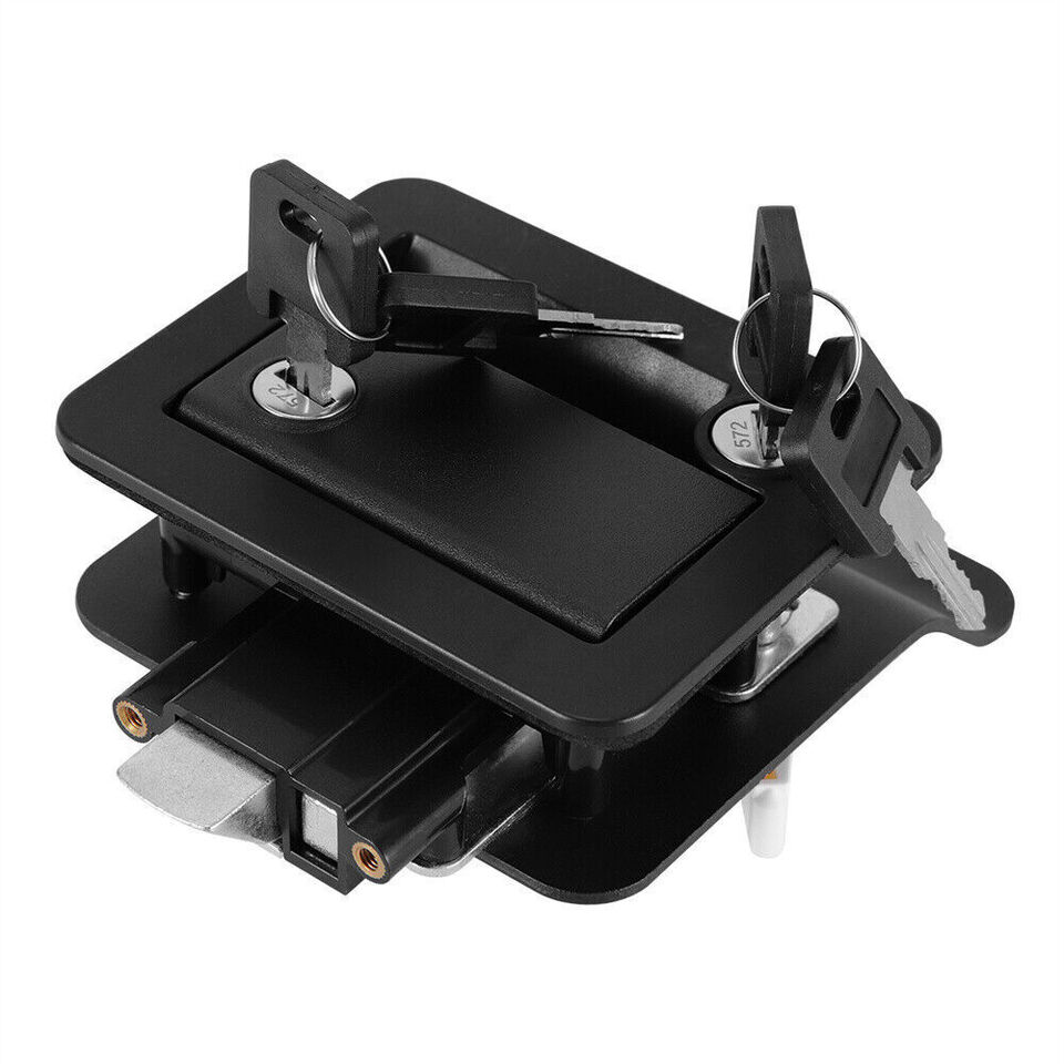 Black RV Paddle Entry Door Lock Latch Handle Knob Deadbolt Camper Cargo ...