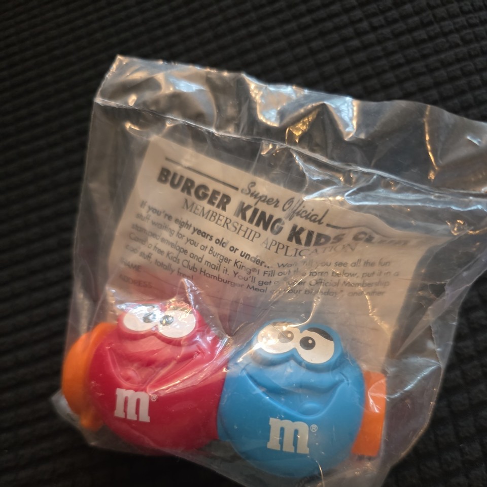 M&M's Burger King Toy Giggle Stick Minis Blue Red Vintage Toy Working ...