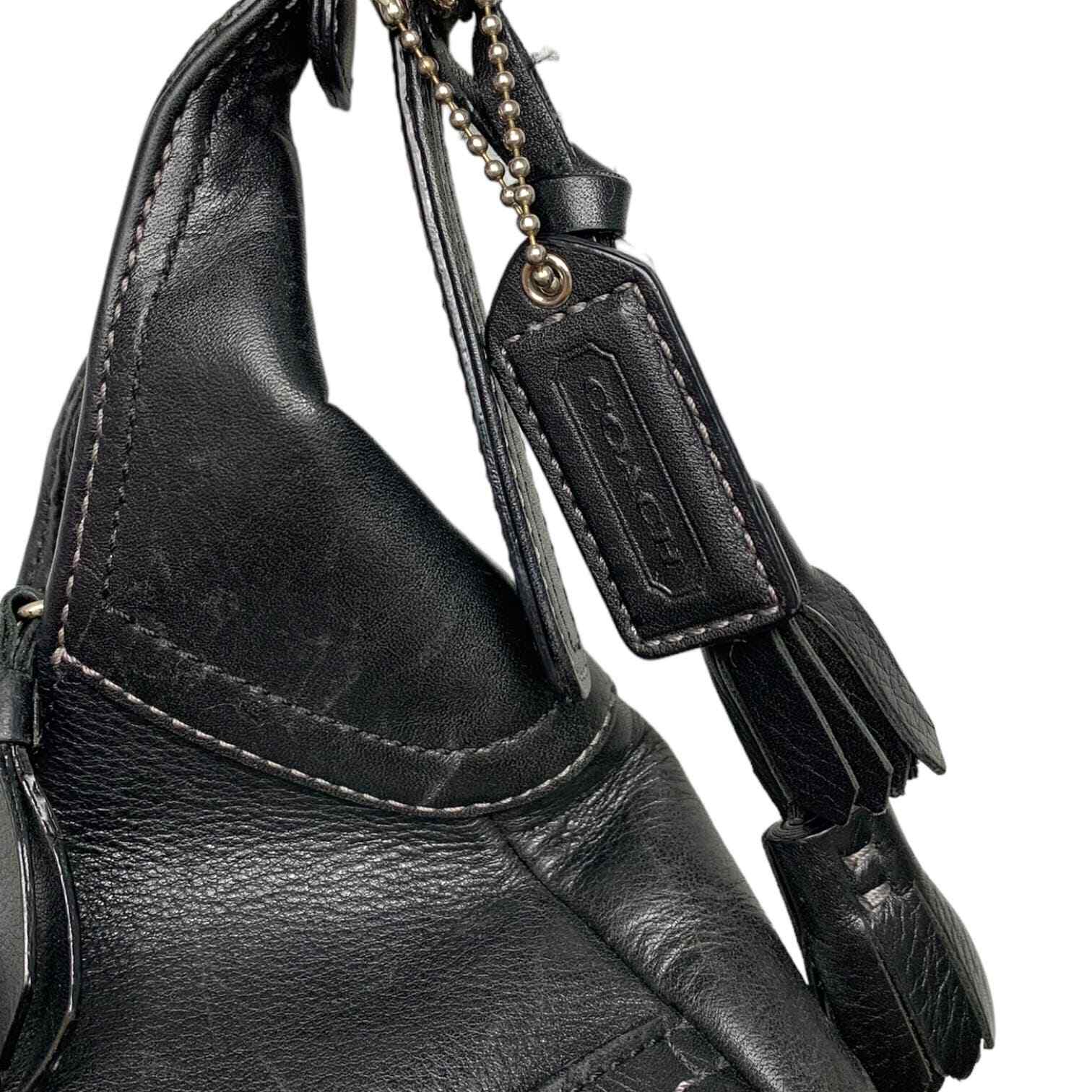 Coach Hamilton Hobo Shoulder Bag Black Leather Saddle… - Gem