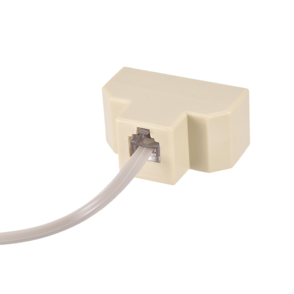 2pcs Phone Jack Splitter 6P4C 3Way Socket Adapter Telephone Extension ...