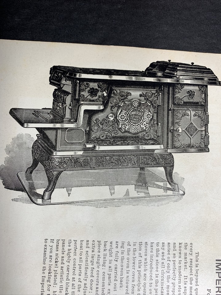 C 1890’s Cribben Sexton Universal Stoves Ranges Trade Card Brochure Not ...