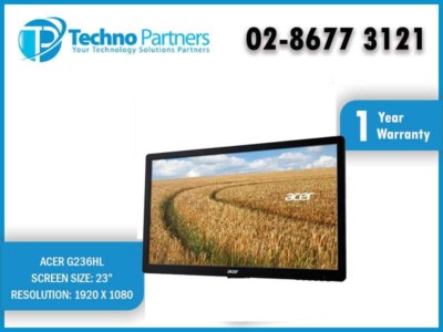 Acer G236HL 23" 1920 x 1080 Grade B LCD Monitor VGA HDMI DVI Without ...