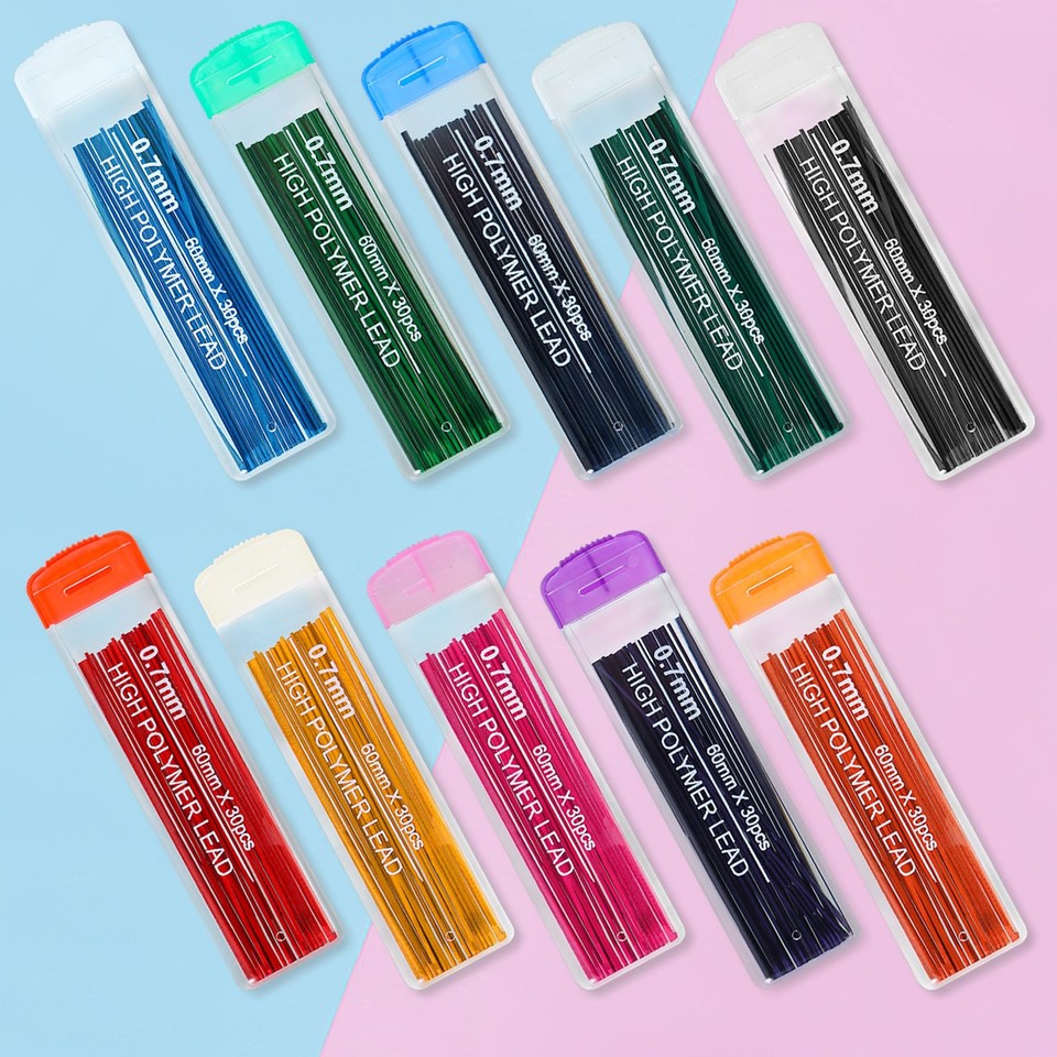 10 Color Lead Refills 300 Pieces Pencil Lead Refill Colored Mechanical ...