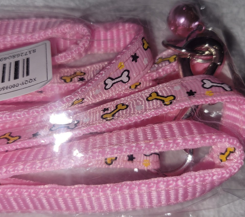 3 Piece Pet Dog Set, Collar, Leash, Rubber Bones Shape Chew Toy 4"×2 ...