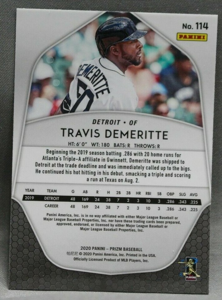 2020 Panini Prizm Travis Demeritte Rookie Baseball Card #114 | eBay