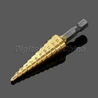 3-13mm HSS Steel 1/4" Hex Shank Titanium Coated Step Cone Drill Bit ...