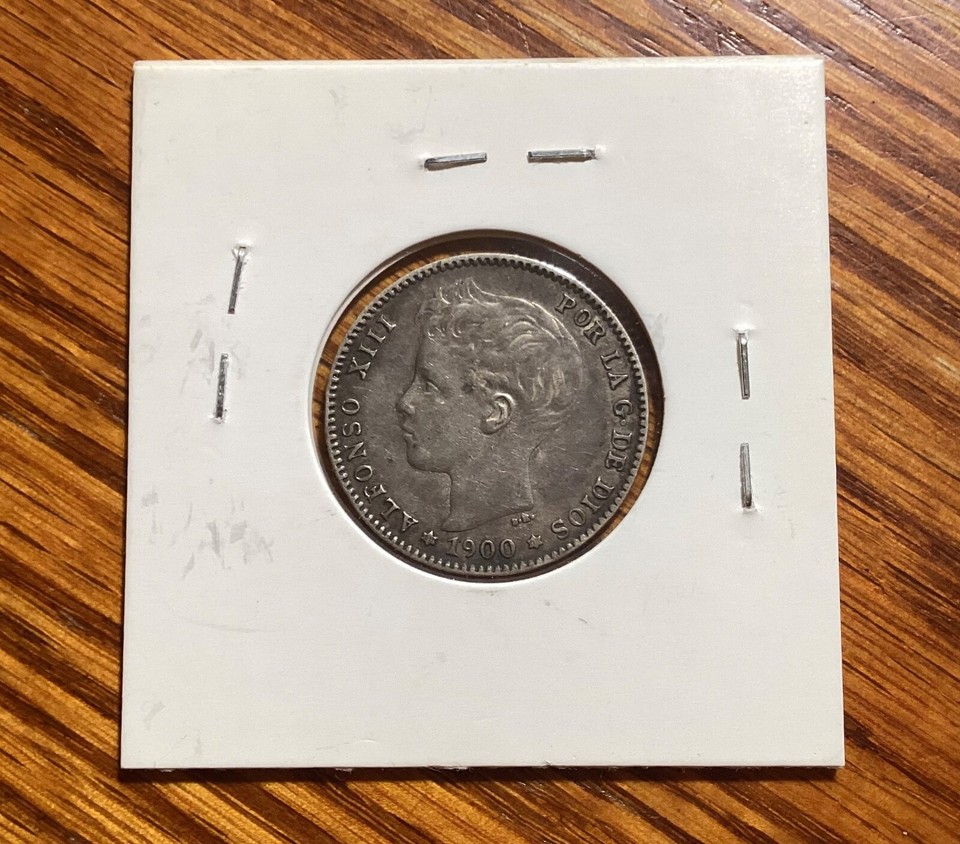 Spain 1900 SMV Alfonso XIII Peseta Silver coin (XF+) | eBay
