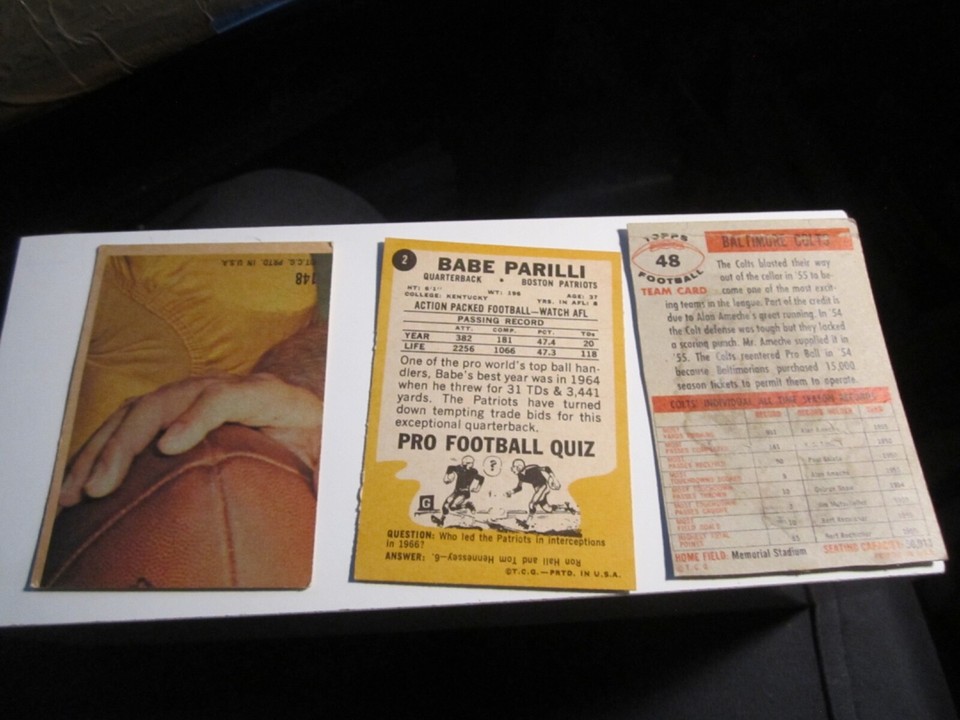 LOT OF 27 OLD FOOTBALL CARDS 1954,'56, '59, '60, '66, '67, '68 & 1969 ...