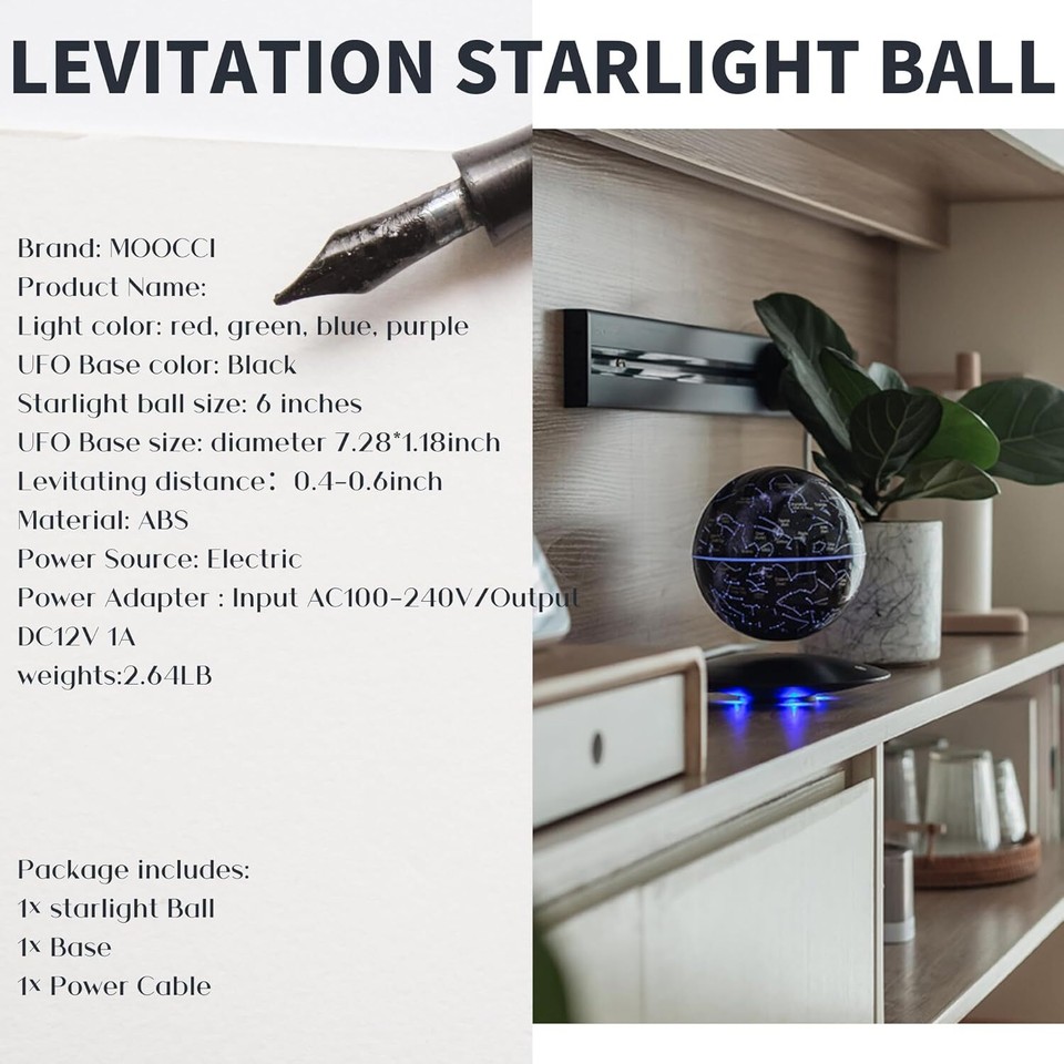 Magnetic Levitation Floating Globe Levitation LED Earth Floating Decor ...