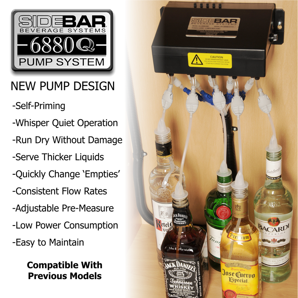 SIDEBAR BEVERAGE SYSTEMS LIQUOR DISPENSER, WHITE LED / NICKEL - NEW ...