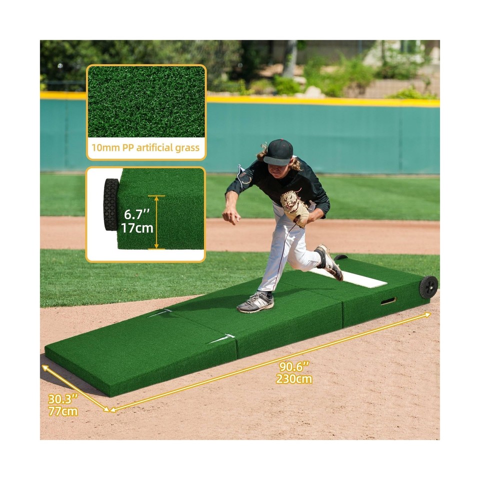 Pitching Mound, Portable Pitchers Mound with Non-Slip Rubber Plate ...