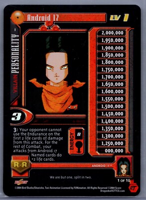 DBZ CCG DRAGON BALL Z GT ANDROID 17 LV1 #1 LIMITED ALT FOIL SUPER 17 ...