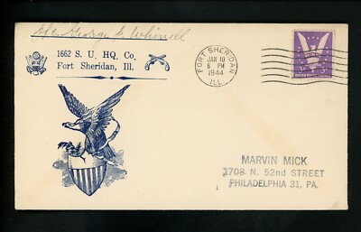 US Postal History Military #905 Patriotic Eagle & Shield 1944 Fort ...