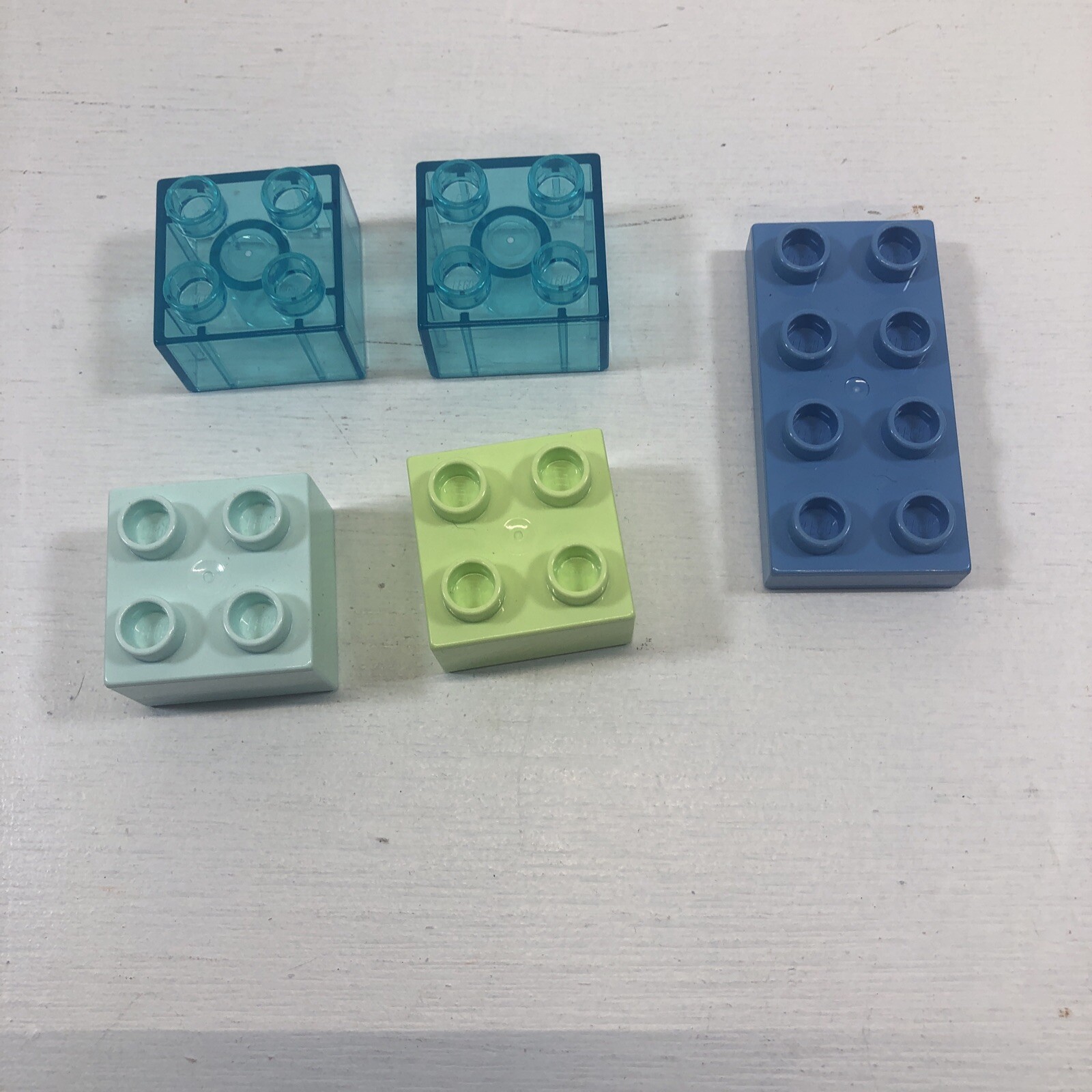 Lego Duplo Lot of 5 Clear Translucent Blue Ice Brick Blocks + Green | eBay