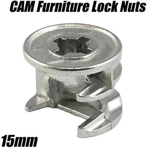 15mm HOLE CAM DOWEL TURN LOCK LOCKING NUT DESK WARDROBE FLATPACK IKEA ...
