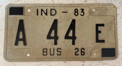 Indiana 1983 BUS License Plate # A 44 E | eBay