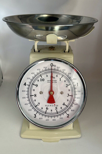 Vintage Retro Hanson Metal Kitchen Weighing Scales & Bowl - Weighs Up ...