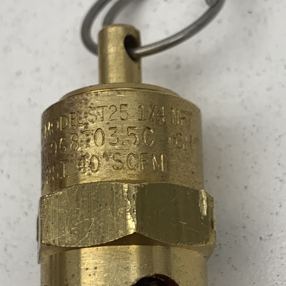 (6-Pack) ST25 Brass Safety Air Pressure Relief Valve 35PSI, 1/4" NPT ...