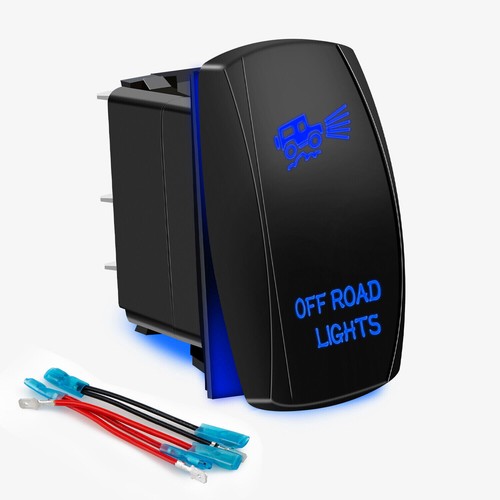 Blue LED Laser Rocker Switch ON-OFF 20A 12V 5pin UTV ATV Truck Off-road ...