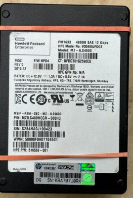 Samsung PM1633 MZILS480HCGR MZ-ILS4800 480GB SAS 12Gb/s 2.5" Solid ...