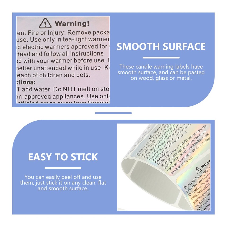 3 Rolls of Wax Melt Warning Labels Candle Warning Stickers Candle ...