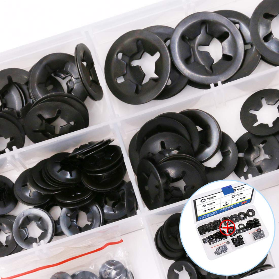 280Pcs Internal Tooth Starlock Locking Washers and Speed Clips ...