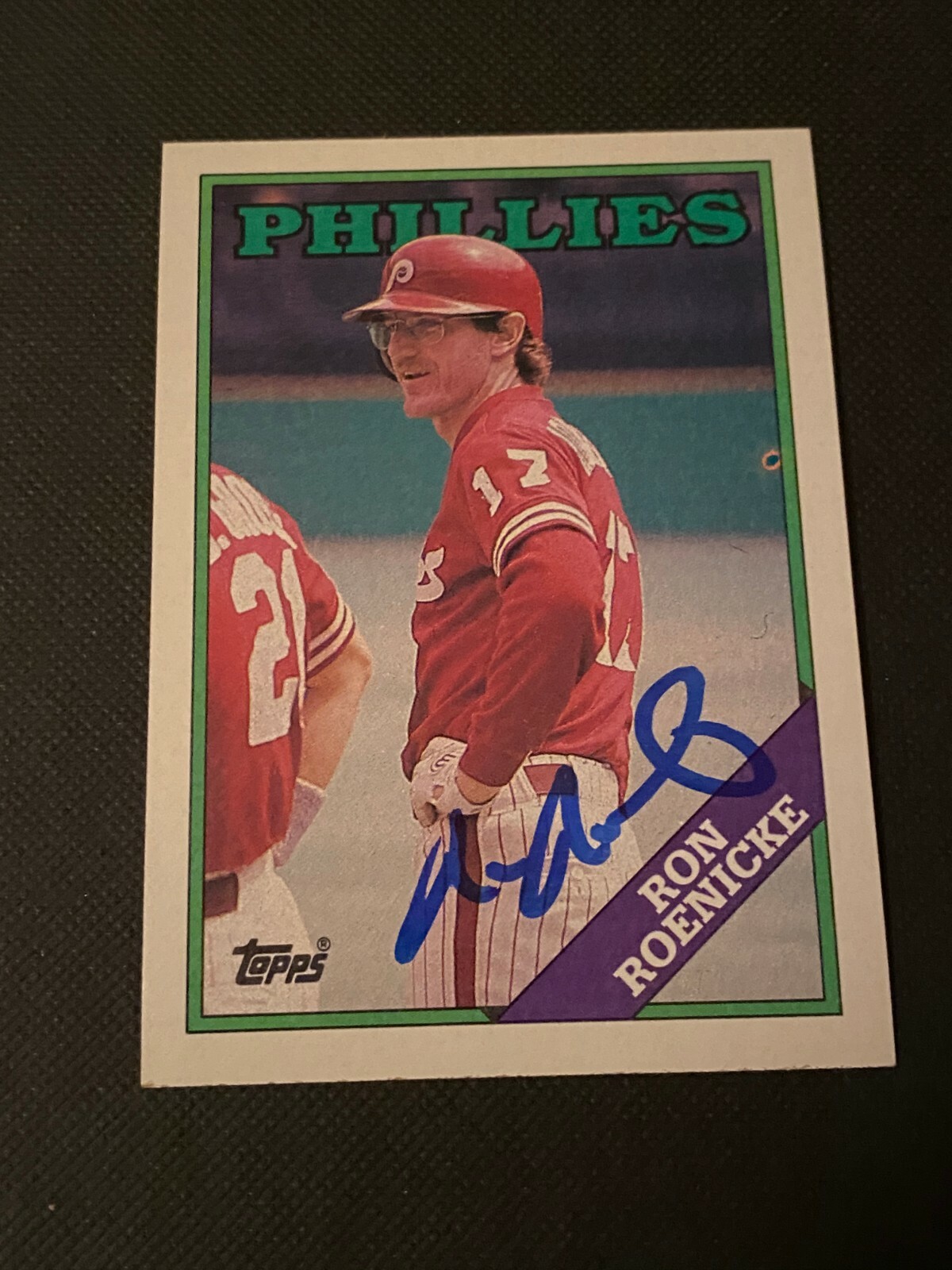 Ron Roenicke Signed 1988 Topps Card Auto Philadelphia Phillies ...