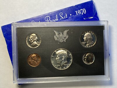 1970 Proof Set Original Blue Box 5 Coin US Mint 40% Silver Half | eBay