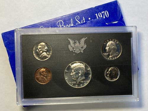 1970 Proof Set Original Blue Box 5 Coin US Mint 40% Silver Half | eBay