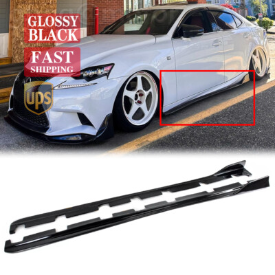 For Lexus IS200t IS300 IS350 2014-2020 AR Style Gloss Black Side Skirt ...