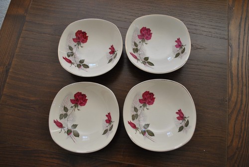 Johnson Sovereign Pottery Dark Pink Rose Bowls x 4 (Selling for Charity ...
