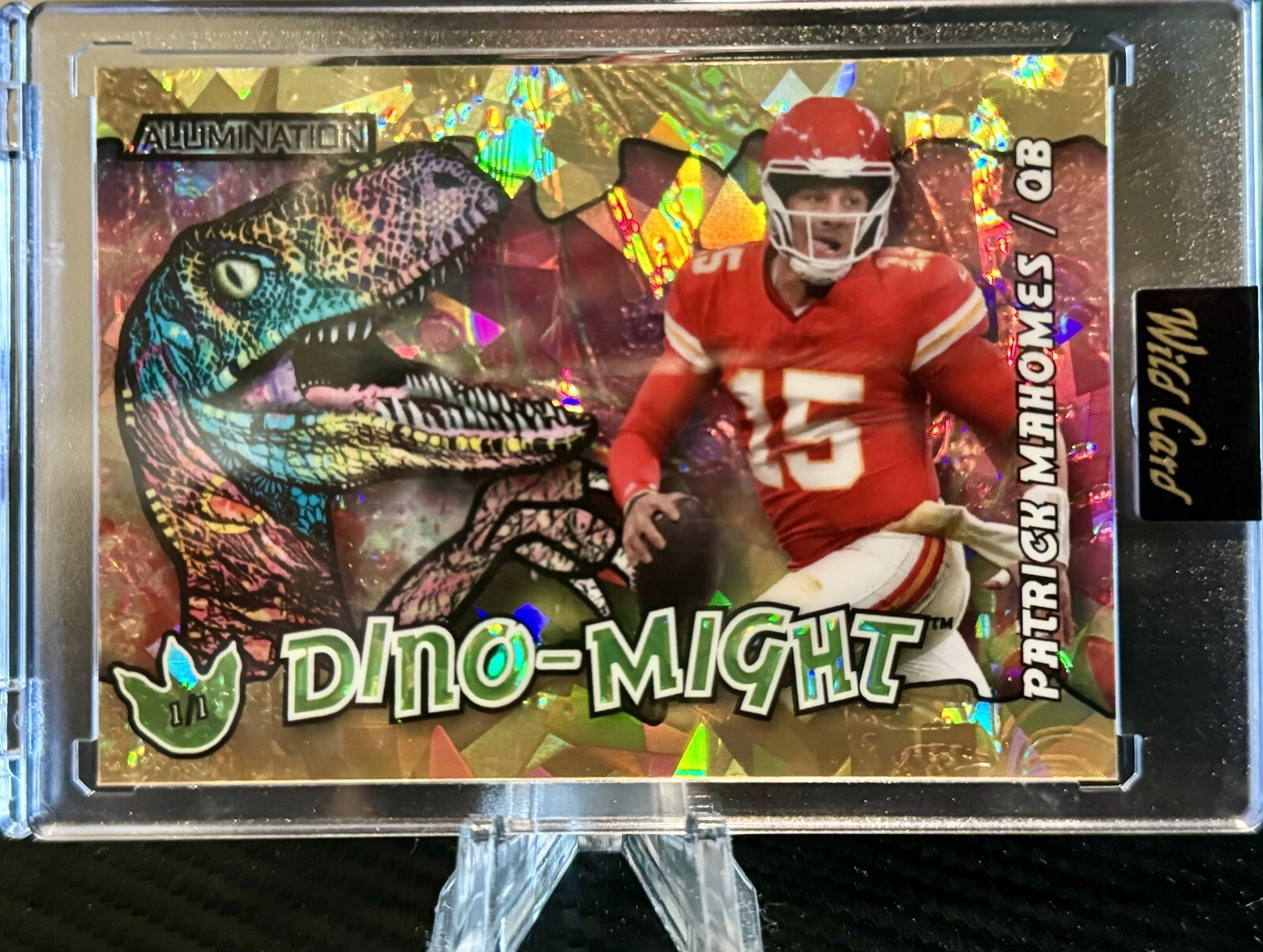 Patrick Mahomes Gold Dino-might 1/1 cracked ice raptor very rare 🔥 | eBay