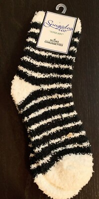Snugadoo Too Super Soft Black and White Striped Ladies socks NWT | eBay