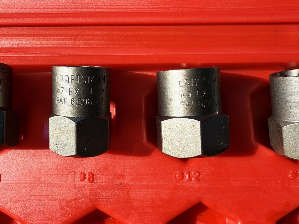 CRAFTSMAN 5 PC #3 #5 #7 #9 #10 EXT BOLT NUT REMOVER NUT EXTRACTOR ...