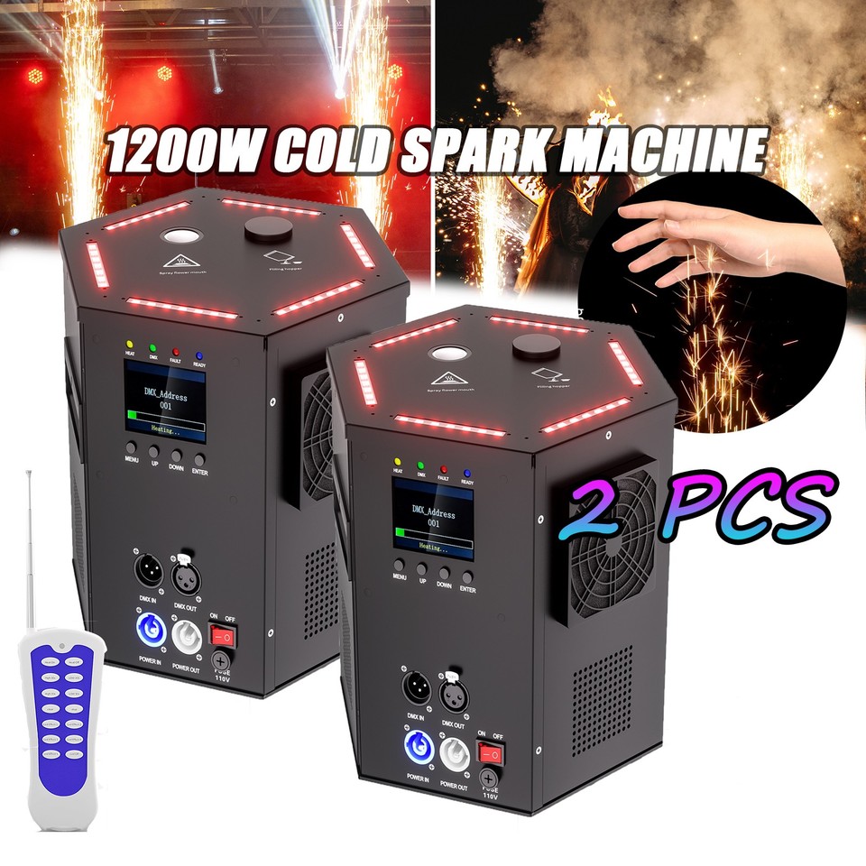 1200W Large Cold Spark Firework Machine Stage Effect Party Wedding DMX ...