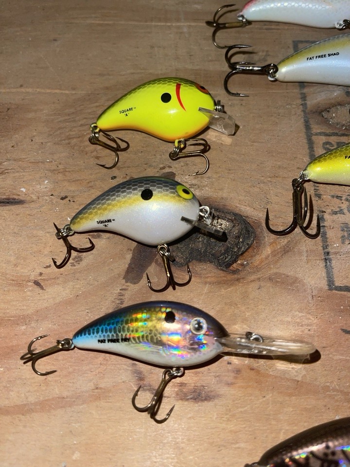 Lot Of 14 Crank Baits Various A Bomber Fat Free Shad, Square X ...