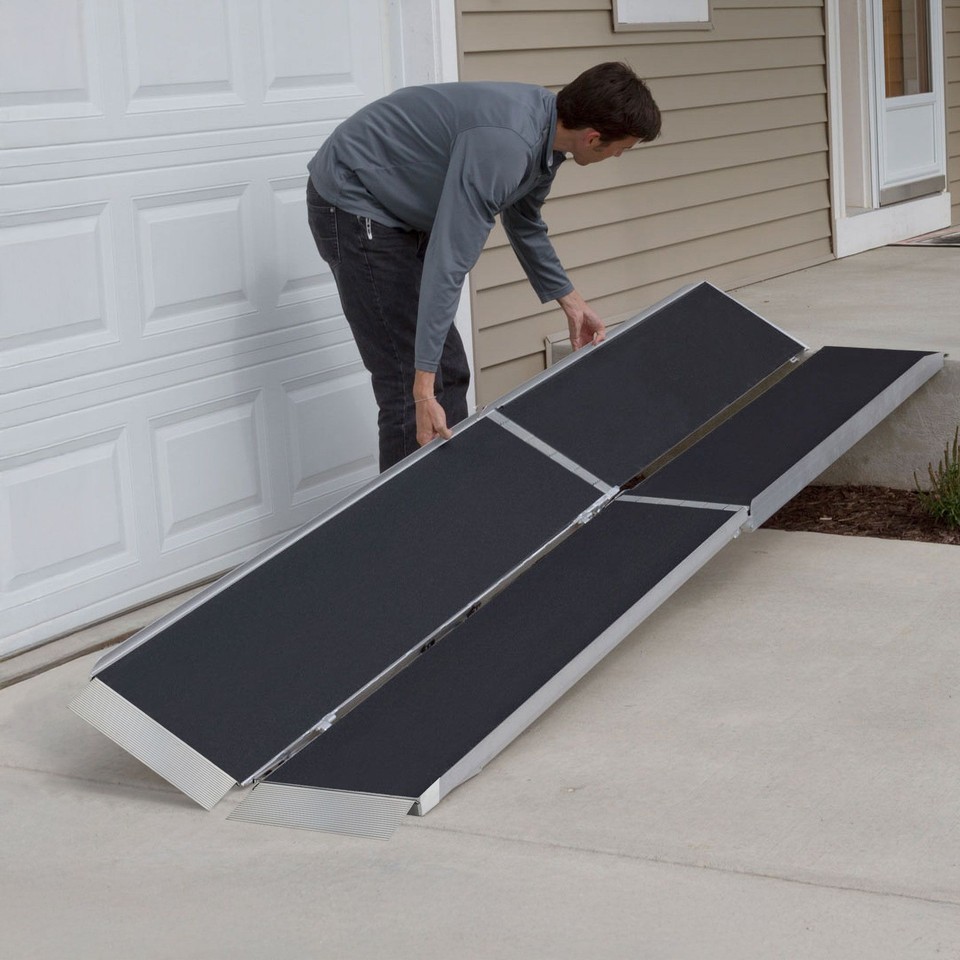Silver Spring WCMF-12 Aluminum Multi-Fold Wheelchair Ramp -12' Long ...