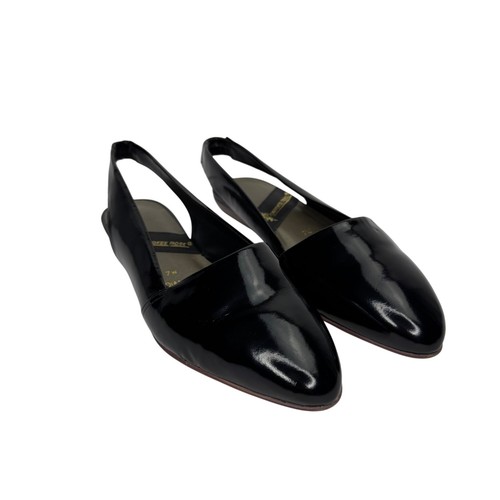 Cherokee Rose Size 7W Diane Black Patent Leather Slingback Flats ...