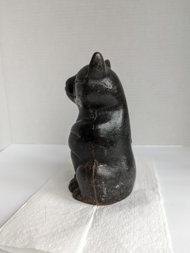 Antique ALBANY FOUNDRY Cast Iron Sitting CAT Doorstop Statue 7" | eBay