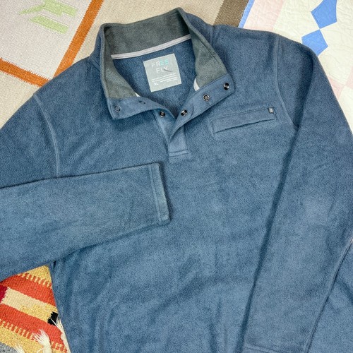Free Fly Sweatshirt Blue Fleece Performance Bamboo 1/4 Snap Pullover ...